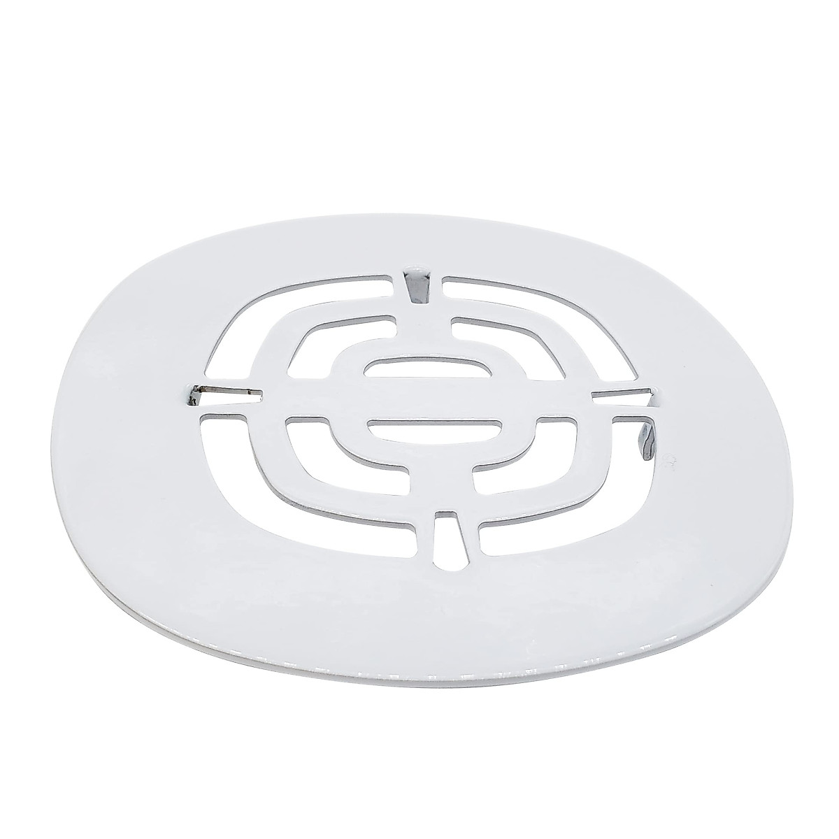Westbrass A316-50 4-1/2" OD Brass Snap-in Shower Strainer Grid Drain Cover, Powder Coat White