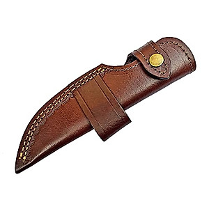 9" Long Handmade Leather Sheath For Fixed Blade Knife. Fits up to 5"—5.5” cutting blade knife.