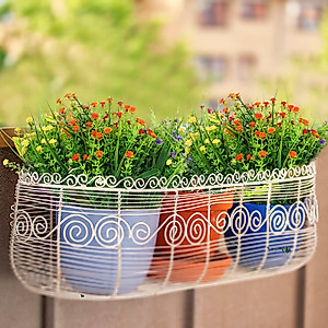 WILLBOND 10 Pieces Faux Flowers Outdoor Flowers Shrubs Plants Faux Plastic Greenery Indoor Outdoor Hanging Plant for Garden Front Porch Window Home Wedding Farmhouse Decor