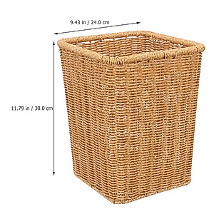 Cabilock Crevice Trash Can Magazine Basket Pastoral Style Garbage Bin Kitchen Trash Recycle Basket Bin Trash Basket Mini Garbage Can Toy Storage Bread Office Storage Basket Plastic
