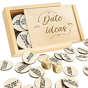 1DFAUL 60 Couples Games for Date Night Ideas with 2 Dice, for Date Night Cards Box for Couples Activities, Date Night Jar Gifts for Couples & Married Couple