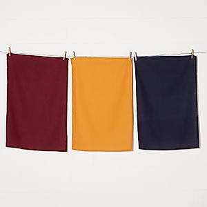 Now Designs Floursack Kitchen Dish Towels Wine/Maize/Midnight 20 x 30in, Set of 3