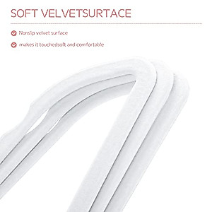 COZYMOOD Velvet Baby Hangers for Closet 50 Pack, Non-Slip Baby Clothes Hangers with 6 Pcs Cute Closet Dividers, Ultra-Thin Small Hangers for Kids Clothes Space Saving Infant & Toddler Hangers, White