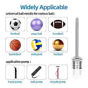 16PCS Air Pump Needle, Dual-Port Inflation Needles, Air Inflation Needle for Football Basketball Soccer Ball Volleyball Rugby Balls and Other Sports Balls Replacement Needles with Portable Storage Box