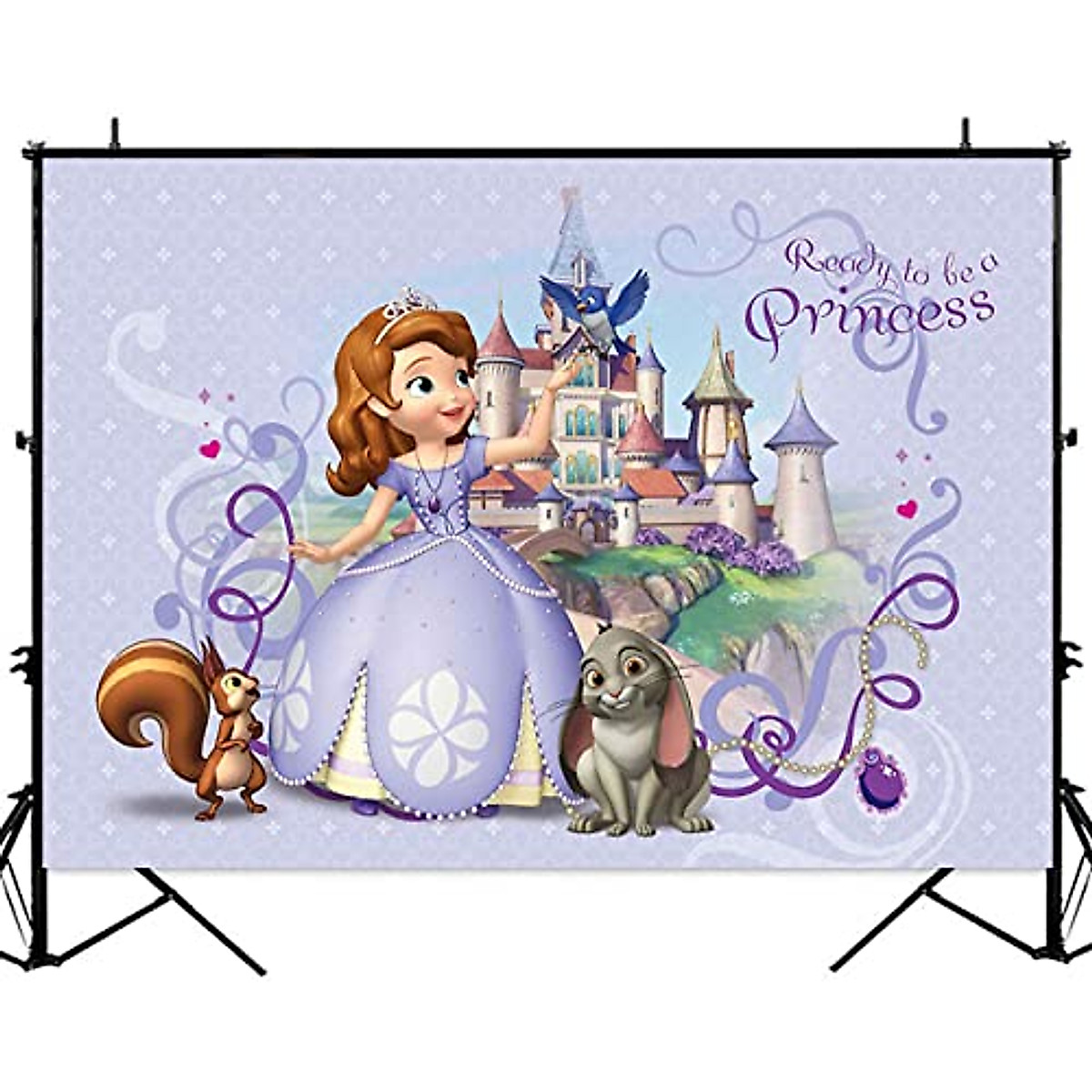 Withu Purple Backdrop Dreamy Castle Fairy Ready to Be A Princess Sofia Kids Girls Baby Birthday Theme Party Photo Photography Background Banner