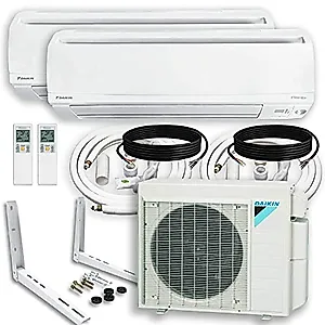 MAXWELL DAIKIN Dual (2 Zone) Air Conditioner Heat Pump 15 ft. Installation Kit + Wall Bracket (12000 + 15000 BTU)