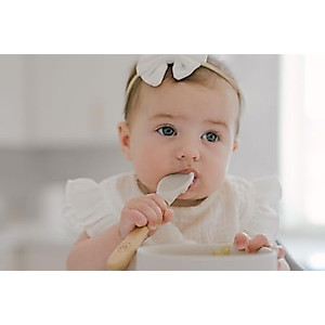 PAPERCLIP Silicone Beech Spoon/Fork Set in Mushroom with Resusable Snack Bag