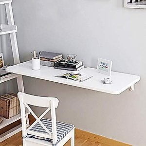 Wall-Mounted Folding Computer Desk,Household Kitchen Desk,Simple Dining Table,Office Desk,Study Desk, 22 Sizes,with Wire Holes,40 * 30cm/15.5 * 12in