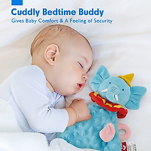 hahaland Baby Stuff Loveys for Babies Elephant Security Blanket with Baby Teething Toys 0-3-6-12 Months Baby Gifts for Newborn Baby Boys Girls Infant Toys