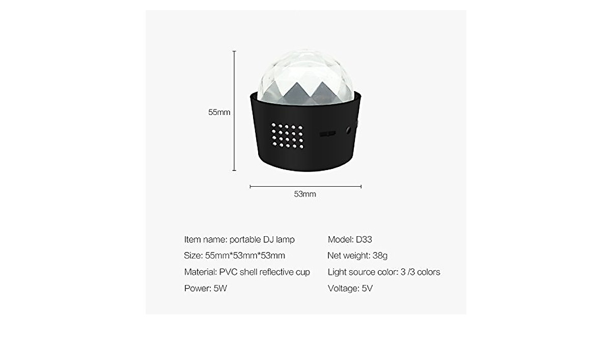 Mini Disco Light - Portable Sound-Activated LED Party & Car Light