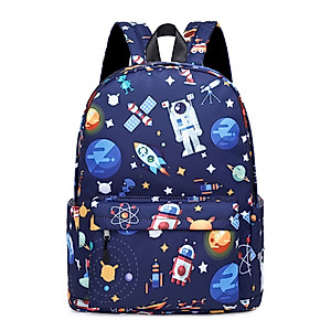 Tpeohan Blue Boys Backpacks for Elementary School Backpack for Boys 8-12 Middle School Space