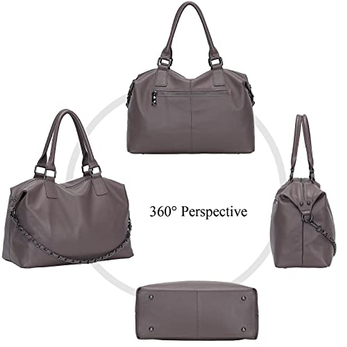 CHERISH KISS Womens Soft Leather Handbags Tote Bag Shoulder Bags Top Handle Satchel Ladies Crossbody Purse(K37 Coffee-1)