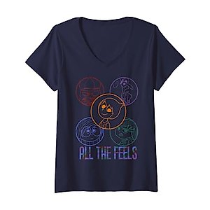 Disney Pixar Inside Out All The Feels Group Shot V-Neck T-Shirt