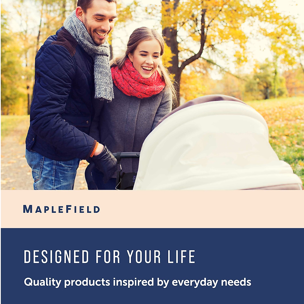 Maplefield Baby Stroller Hooks with Large Carabiner Clip - 4 Pack - Great for Organizing Diaper Bags, Purses, and Shopping Bags - Easy-to-Attach Design for On-The-Go Parents - Stroller Accessories