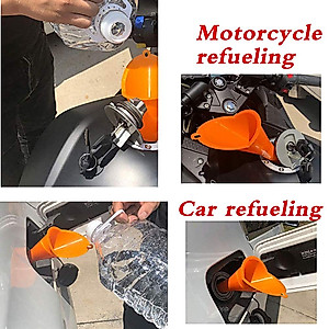 Annurssy 4 Pack Multi-Function Plastic Long Neck Oil Funnel - for All Automotive Oils Lubricants Engine Oils Water Diesel Fuel Kerosene and Other Liquids