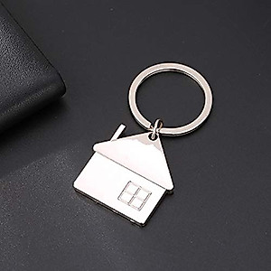 glasstore Small House Shaped Pendant Keychains,Cute Cartoon House With Window keychain Bag Hanging Fashion Charm Gifts Jewelry,10pcs