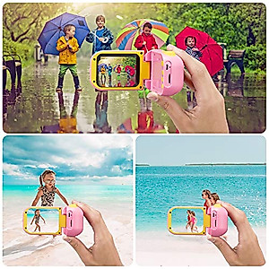Kids Camera Christmas Birthday Gifts - Boys Girls Kids Video Camera, 2.4IN 1080P Children Digital Camcorder Camera for Kids Girls Boys 3-9 Years Old,32GB SD Card-Pink