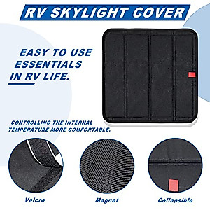 XYZCTEM Magnetic RV Window Shade, 16"x16", Foldable Magnet RV Blackout Ventilation Cover,Waterproof Sunproof UV Rays Protection Camper Trailer Fan Vent Cover(Black)