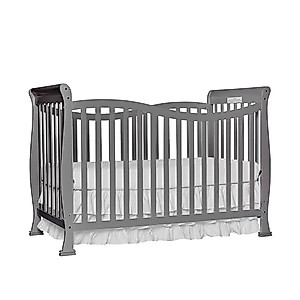 Dream On Me Violet 7-in-1 Convertible Life Style Crib in Steel Grey, Greenguard Gold Certified, 4 Mattress Height Settings, Made of Sustainable New Zealand Pinewood
