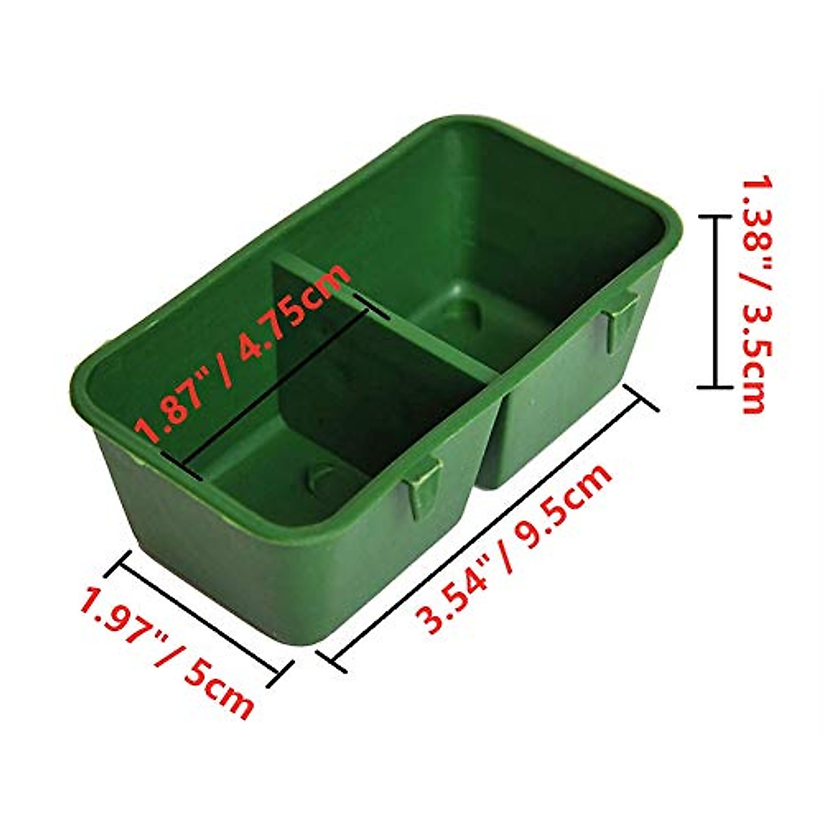 2-in-1 Double Trough Bird Seed Food Feeding Dish Water Feeder Bowl for Parrot Macaw African Greys Budgies Parakeet Cockatiel Conure Canary Finch Cage