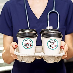 wootile Healthcare Heroes Stickers Thank You Labels 1.5 Inch - 500 Pcs Thank You for Being A Hero Nurse Essential Workers Week Appreciation Themed Gratitude Sticker Doctors Cards, Envelopes,Gift Bags