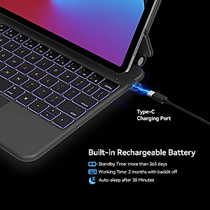 AUSDOM iPad Keyboard Case for iPad Pro 11 & Air 11 (M2, 2024) and iPad Air 5th &4th Generation, Magnetic Keyboard Case with Multi-Touch Trackpad for iPad Pro 11”1st /2nd /3rd/4th Gen, Backlit