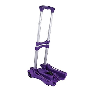VILLCASE 1PC Folding Luggage cart Aluminum Hand Truck Collapsible Shopping cart Foldable Luggage cart Foldable Trolley cart Lug Trolley Hand Cart Travel Trolley case Aluminum Alloy Purple