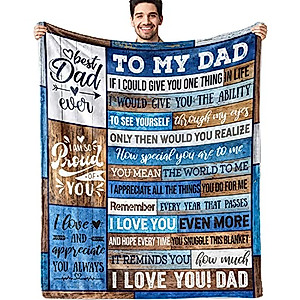 Dad Birthday Gifts for Dad from Daughter Son Best Christmas Dad Gifts Soft Throw Blanket Valentines Day Birthday Gifts for Dad for Bedding Sofa(Dad Gifts, 50 x 60 Inch)