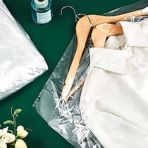 120 Pieces Long Dress Dry Cleaning Bags 72 Inch Clear Garment Bags for Hanging Clothes Plastic Garment Storage Cover Transparent Dust Cover for Laundrette Suits Wedding Gowns Coats Uniforms