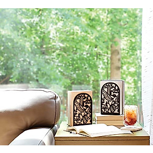 CNK Book Ends , Premium BookEnds for Bookend Shelves, Book Stopper Metal Book Ends for Home Office Heavy Books, Book Shelf Holder, Home Decorative, Book Stoppers, Book Holder Hummingbird Black