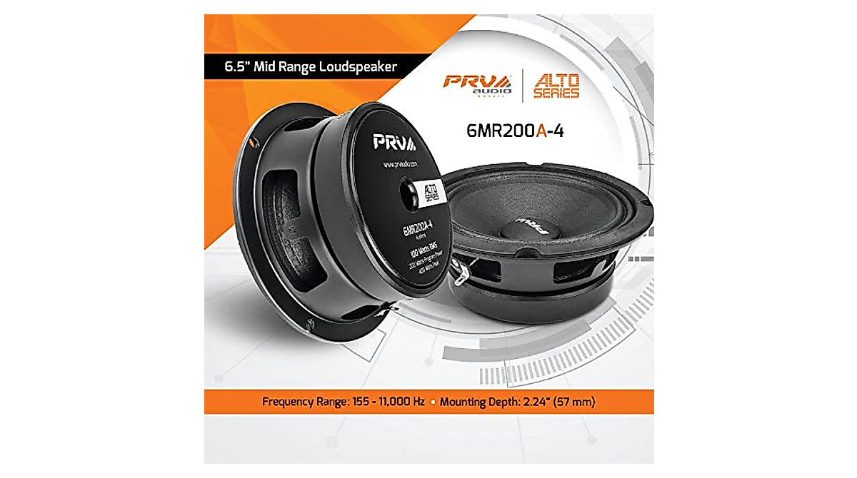 PRV AUDIO 6.5 Inch Shallow Midrange Speaker - 100W RMS, Compact Design