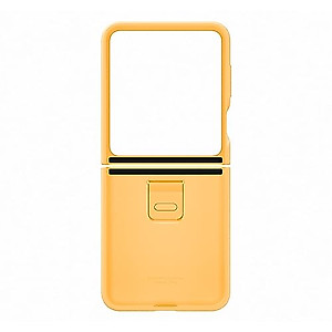 SAMSUNG Galaxy Z Flip5 Silicone Phone Case with Ring, Clear Protective Cover with Soft Matte Finish, Secure Finger Grip, Stylish, Smooth Design, International Version - (Apricot)