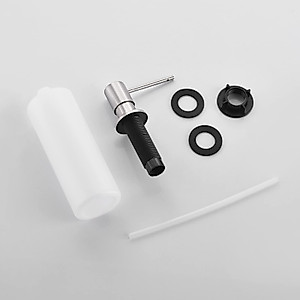 Soap Dispenser for Kitchen Sink, OUEN Brushed Nickel Built in Pump Soap Dispensers, Stainless Steel Sink Soap Dispenser or Lotion Dispenser Pump with Above the Sink Refillable 17OZ Large Liquid Bottle