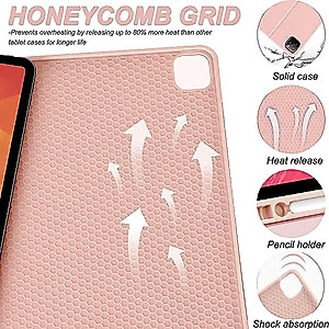 D DINGRICH iPad Pro 12.9 Case with Keyboard - Magnetically Detachable, Backlit, Type-C, Bluetooth Connection, for iPad Pro 6th/5th/4th/3rd Generation 12.9 inch - Pink