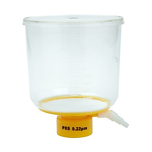 Celltreat 229718 Bottle Top Filter, Sterile, Graduated, PES Filter Material, 0.22µm Pore size, 90mm Diameter, 1000mL Volume (Case of 24)