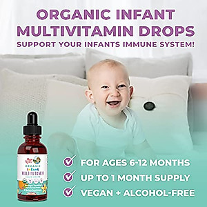 Multivitamin & Multimineral for Infants by MaryRuth's | USDA Organic | Sugar Free | Liquid Vitamins for Babies 6-12 Months | Immune Support & Overall Wellness | Vegan | Non-GMO | 2 Fl Oz