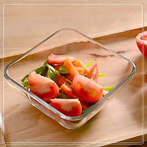 Happyyami 1pc Tempered Glass Rice Bowl Snack Bowl Glass Serving Bowl Glass Mixing Bowl Dessert Plates Glass Fruit Bowl Glass Plates Sauce Dipping Bowls Clear Dessert Plate Food Salad White