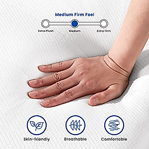 VICTORAGE 10 Inch Gel Memory Foam Mattress, Cooling Gel Bed Mattress, CertiPUR-US Certified, Mattress in a Box, Pressure Relief, Made in USA, Medium Plush, Queen Size Memory Foam Mattress