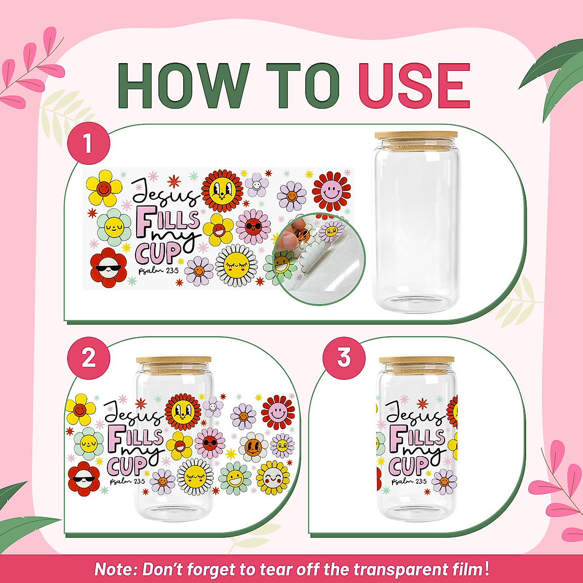 Joyclub 8 Sheet UV Dtf Cup Wraps for 16oz Glass Cups with Lids and Straws Teacher Appreciation Welcome Back to School Decor Transfer Stickers for Reusable Iced Coffee Cup Beer Can Glass (Emoticons)