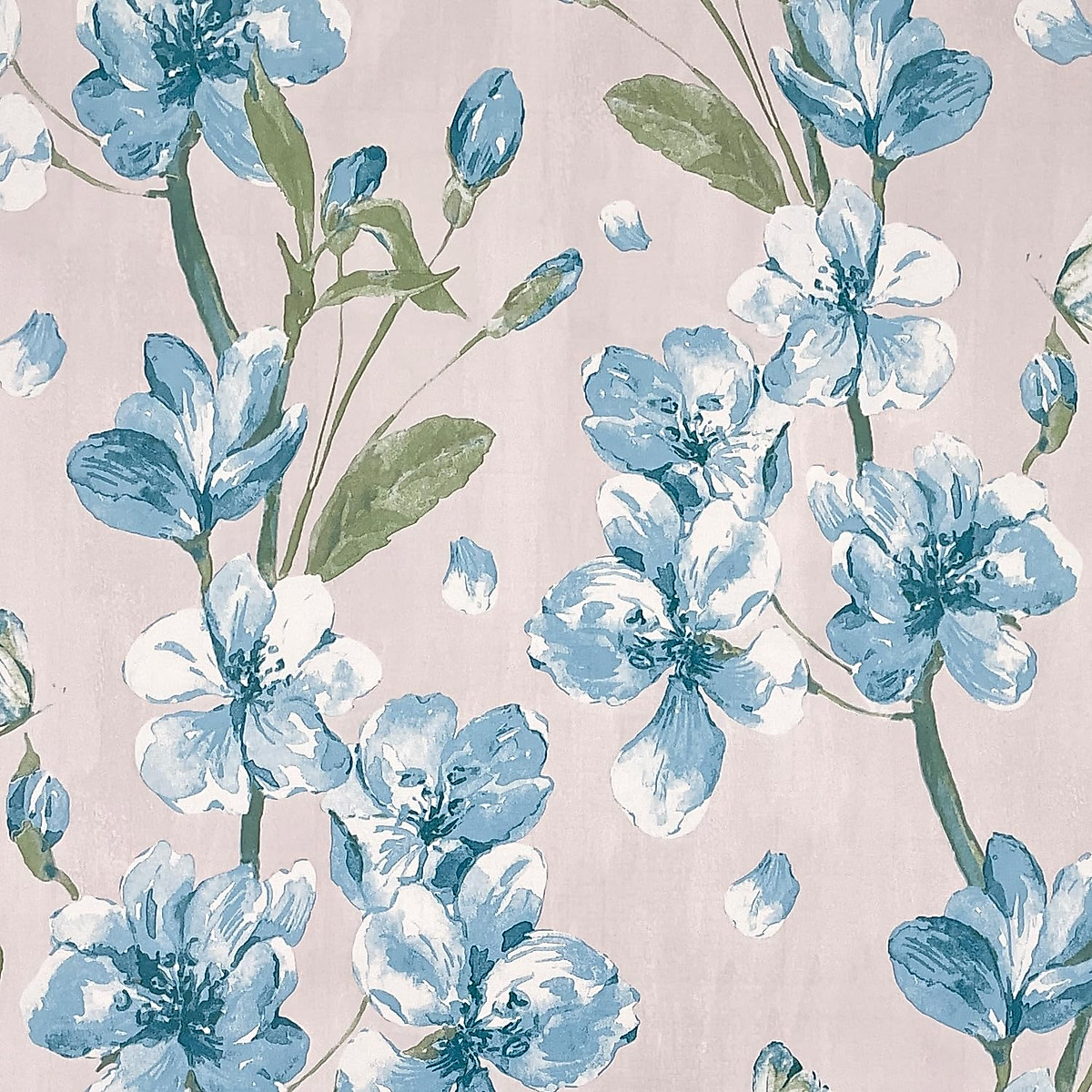 Yifasy Shelf Liner Blue Orchid Self-Adhesive Drawer Paper Furniture Sticker Decorative Flowers 118x17.7 Inch