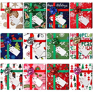 12 Pack Christmas Card Holders Boxes with Bow, Boxes for Gifts Christmas Money Holder Money Box Gift Wrap Boxes for Xmas, Party Favors