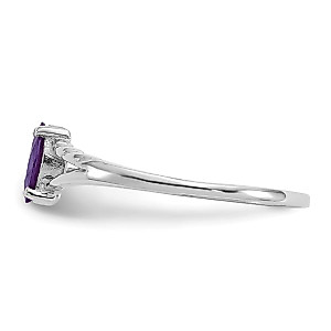 IceCarats 10K White Gold Purple Amethyst Ring Gemstone Band February Birthstone Jewelry Size 6