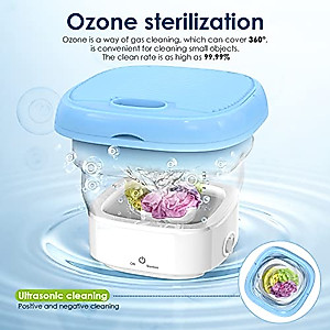 Portable Washing Machine, Mini Portable Washer for Underwear, Sock, Baby Clothes, Ozone sterilization,Travel, Camping, Dorm, RV, Folding Washing machine Best Gift for Friend or Family(blue)