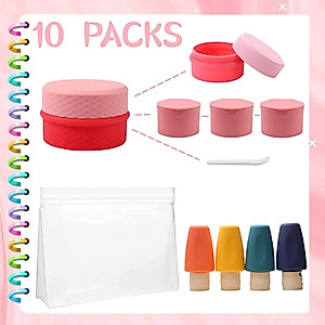 Gpurplebud Portable Travel Bottles Set, 10 Pack Refillable TSA Approved Travel Bottles for Toiletries 2.7oz Leak Proof with Travel Size Containers 2.8oz, with Toiletry Bags (Pink-kits)