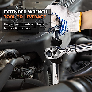 Anblak Wrench Extender for 1/2 Inch Drive Breaker Bars/21 mm Hex Drive, Universal Wrench Extension Tool Adaptor for Cheater Bar, Extend Wrenches Tool to Leverage over Stubborn Nuts，Bolts