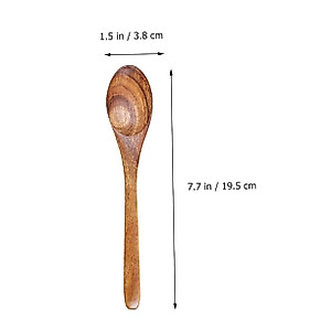 Abaodam 3 Sets Cutlery Spoon Salad Serving Utensils Wooden Utensils for Eating Cake Server Wood Dinnerware Dessert Spoon Pizza Cutter Pudding Spoon Wood Tableware Reusable Dessert Fork