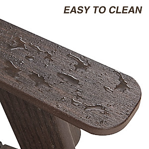 ACUEL Adirondack Chair Outdoor, Oversized Patio Chair Poly Lumber, Weather Resistant & Heavy Duty, Fire Pits Chair for Porch, Poolside, Lawn, Backyard and Garden, 350lbs Capacity (Dark Brown)