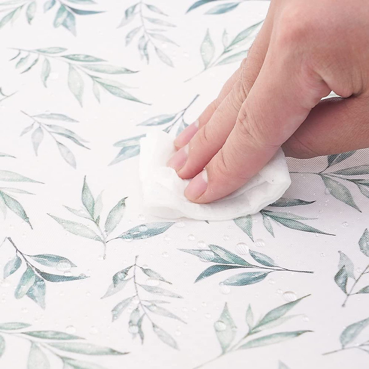 HappyFlute Splat Mat for Under High Chair/Art/Crafts/Playtime,Waterproof and Washable Splat Mat for Baby Feeding Supplies,43'x43' Square(Leaves)