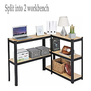 5 Tier Shelving Unit, Adjustable Heavy Duty Garage Shelves|Multi-Use Utility Shelf with 1930 Large Capacity for Office,Home,Garage--71 Inch Height