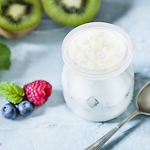 10 Pcs Yogurt Jar Lids for Oui Yogurt, Clear Plastic Yogurt Container Lids Food Storage Replacement Lids Covers Compatible with Oui Yogurt Jars (2.64 Inch)